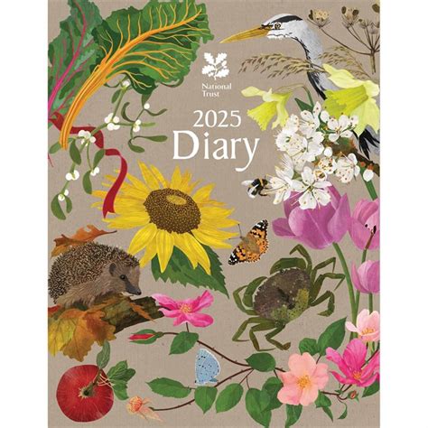 National Trust Illustrated A5 Deluxe Diary 2025 Desk Calendars