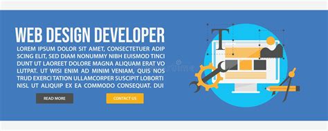 Web Design And Development Web Banner Template Stock Vector Illustration Of Form Modern