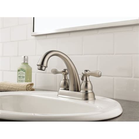 Delta Windemere Stainless 2 Handle 4 In Centerset Watersense Mid Arc