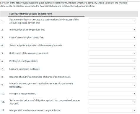Answered For Each Of The Following Subsequent… Bartleby