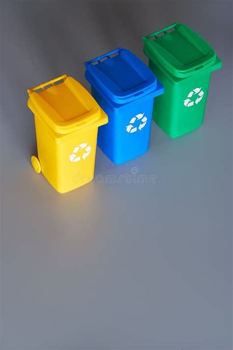 Isometric Garbage Containers Of Different Types Sorting Paper Plastic