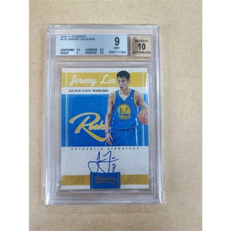 2010 11 Glassics Jeremy Lin 勇士 林書豪rc 新秀 卡面簽 簽名 Bgs鑑定卡 限量699 蝦皮購物