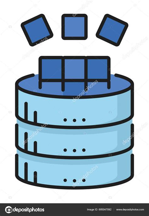 Data Server Color Icon Database Network Computer Cloud Storage Vector Stock Vector By