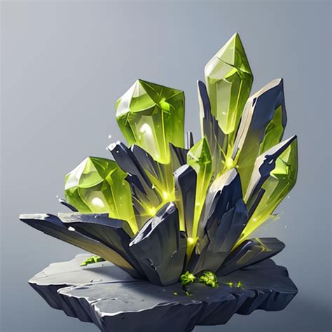 Premium Ai Image Peridot Gemstone Model For Game Ideas Or Jewelry Design