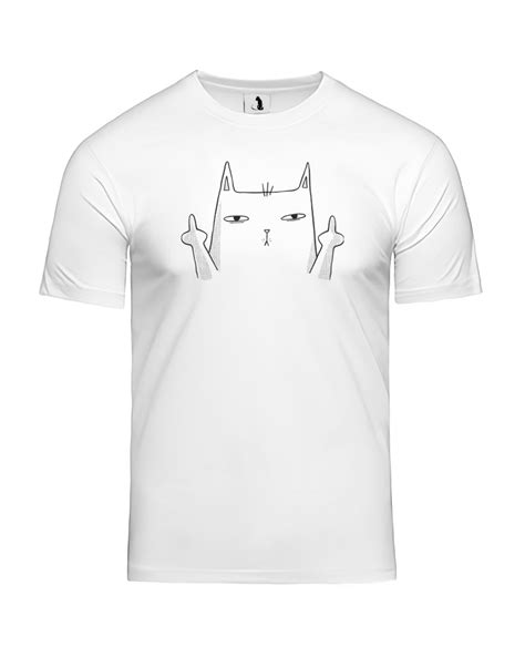 Футболка с котом, показывающим 🖕 - купить в интернет-магазине PewPewCat