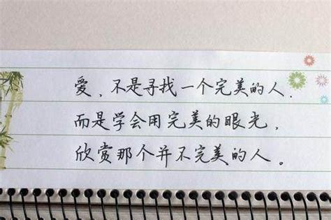 爱，不是寻找一个完美的人，而是学会用完美的眼光，欣赏那个并不完美的人。