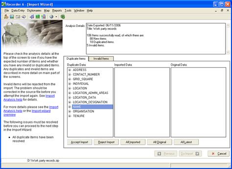 Analysis And Import