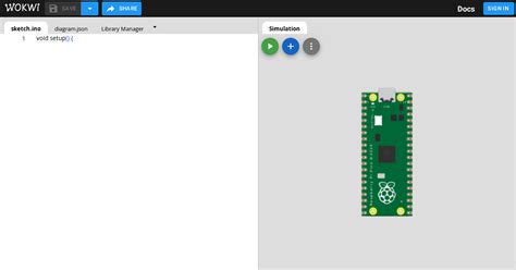 raspberry pi pico on wokwi online esp32 stm32 arduino simulator
