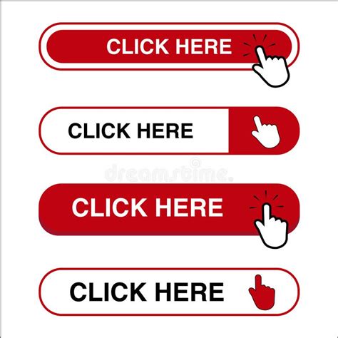 White And Red Click Here Button With A Hand Clicking On A White