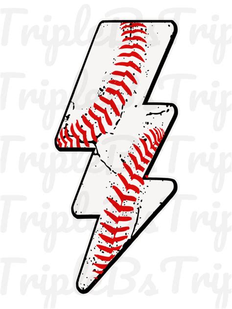 Baseball Lightning Bolt Png Digital Download Sports Mama Baseball