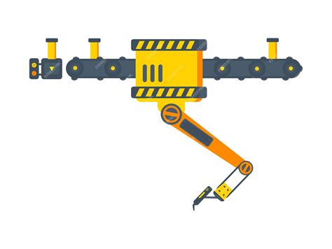 Braço Robótico Automatizado Vetor Premium