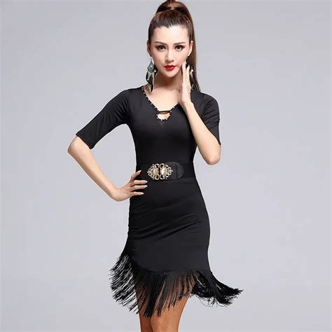 Autumn New Arrival Women Professional Latin Dress Sexy Tassel Latin
