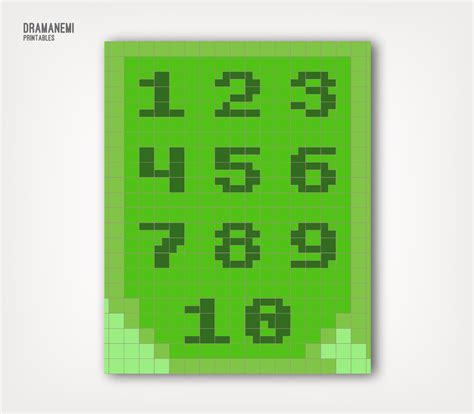 Minecraft Numbers Poster Classroom Homeschool Print Math Printable Worksheets Library