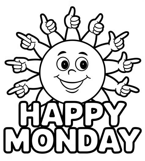 Monday Coloring Sheet Pages Sketch Coloring Page