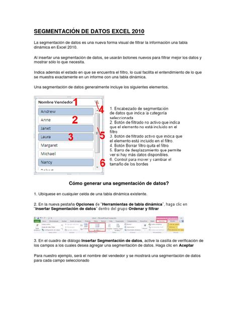 Segmentación De Datos Excel 2010 Pdf