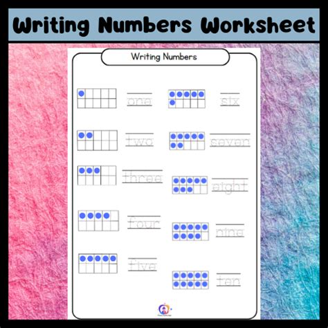 Writing Numbers Worksheet PrimaryResourceRack