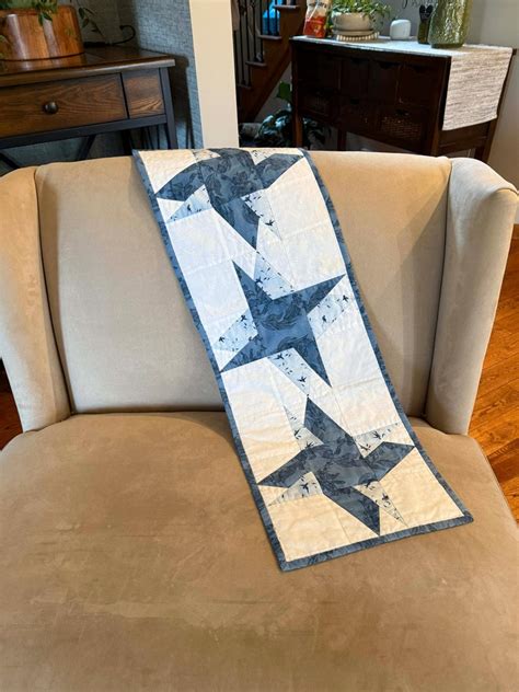 Blue And White Multi Point Star Table Runner Etsy