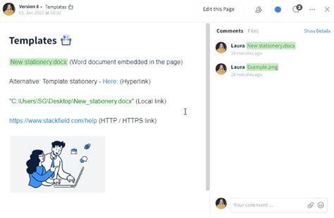 Working With Pages Text Document Within Stackfield