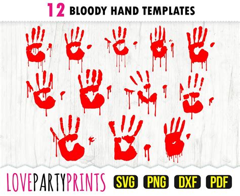 Bloody Hands SVG DXF PNG Pdf Hand Splatter Svg Paint Hand Etsy UK