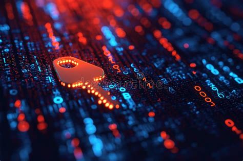 Computer Keyboard With A Red Light Illuminated Perfect For Technology Related Projects Stock