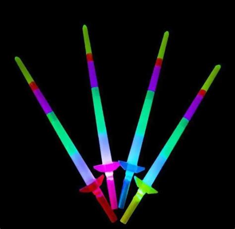 Light Up Sword Extendable Laser Sabers Toys Flashing Wands Led Sticks