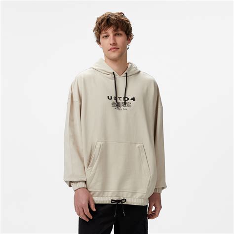 United4 Oversize Unisex Krem Sweatshirt