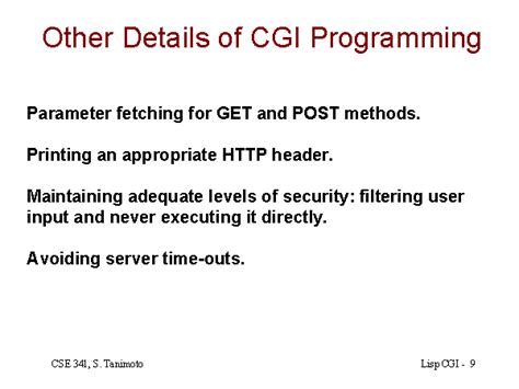 Other Details Of CGI Programming