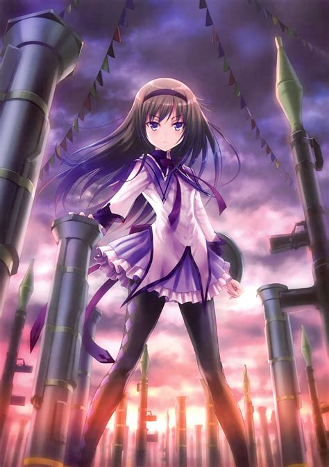 Safebooru 1girl Absurdres Akemi Homura Argyle Argyle Legwear At4