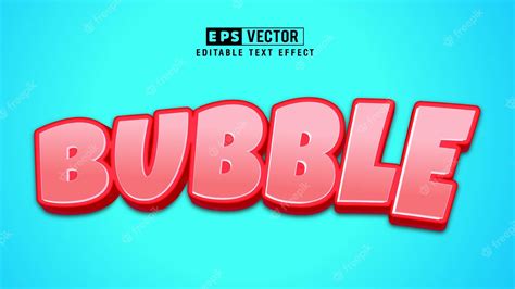 Premium Vector Bubble 3d Editable Text Effect Vector With Background