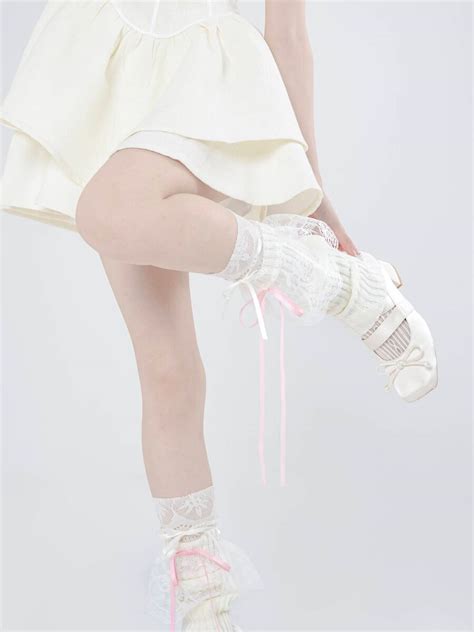 Lace Doll Ribbon Leg Warmers Cutiekill