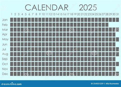 2025 Calendar Planner Corporate Design Week Isolated On Color