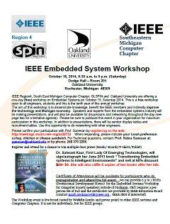 Embedded Systems Workshop IEEE Computer Society Southeastern Michigan Chapter