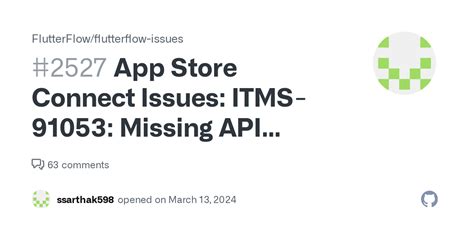 App Store Connect Issues Itms 91053 Missing Api Declaration