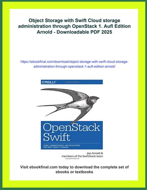 Object Storage With Swift Cloud Storage Administration Through Openstack 1 Aufl Edition Arnold