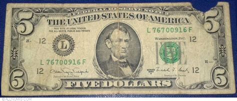 5 Dollars 1988A L 1988 Series United States Of America Banknote