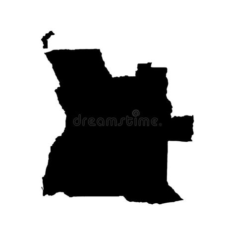 Vector Map Angola Isolated Vector Illustration Black On White
