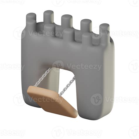 3d Drawbridge Icon Illustration Render 55134146 Png