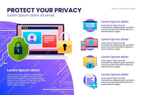 그라디언트 데이터 개인 정보 보호 Infographic 템플릿 무료 벡터