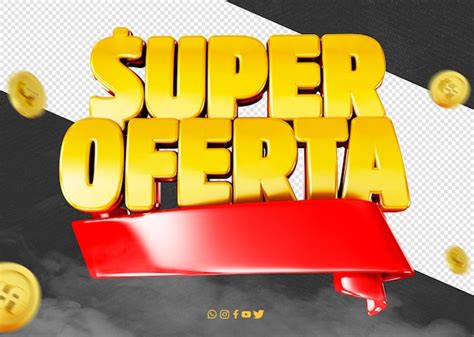 Logo d render super oferta para composições de promoção PSD Premium