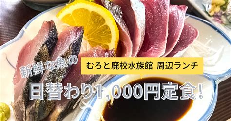 むろと廃校水族館の周辺ランチ新鮮魚の日替わり1 000円定食 お四国いいね