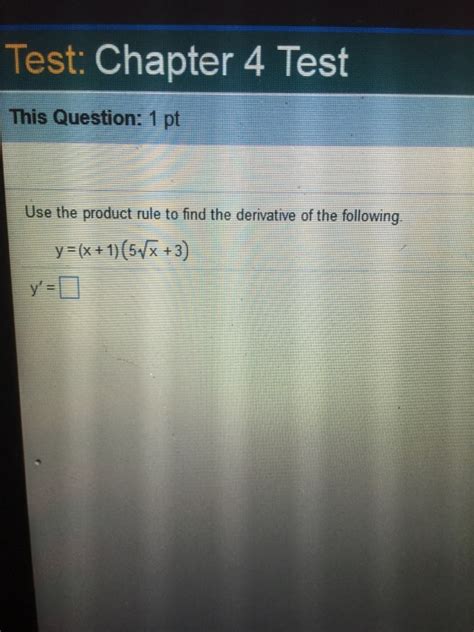 Solved Use The Product Rule To Find The Derivative Of The