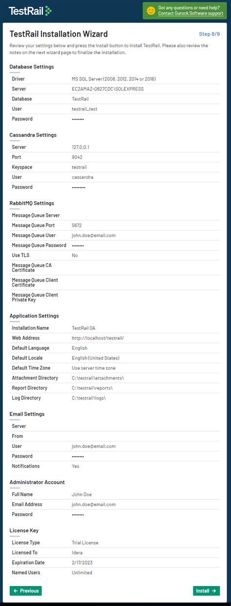 Installing Testrail Windows 8011029 Version Testrail Support