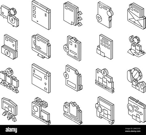 Procurement Process Collection Isometric Icons Set Vector Stock Vector