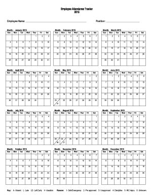 Fillable Online Attendance Tracker Fax Email Print PdfFiller
