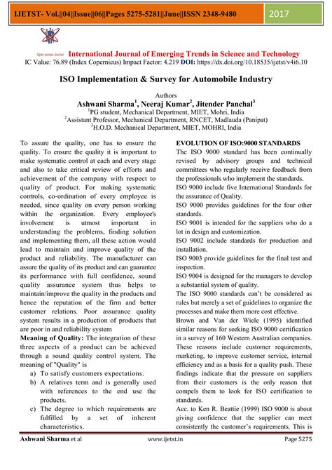7 Iso Implementation Survey For Automobile Industry PDF