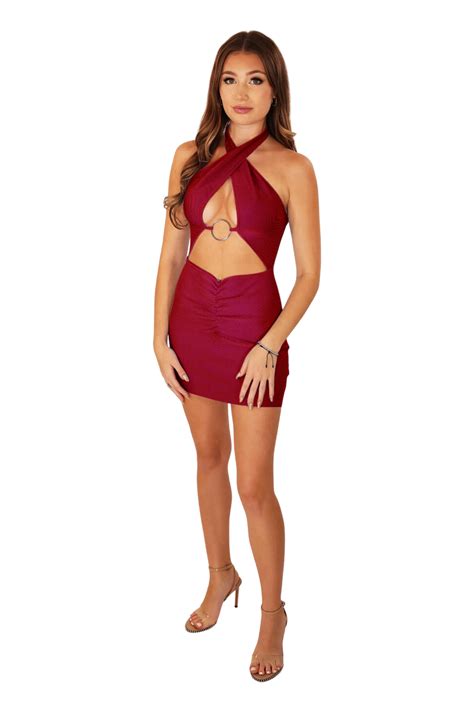 Diana Cross Halter Mini Dress