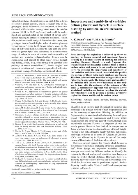 Pdf Importance And Sensitivity Of Variables Defining Throw And
