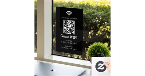 wifi password and network personalized qr code window cling zazzle