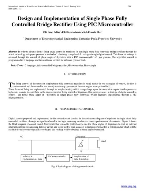 Design And Implementation Of Single Phase Fully Controlled Bridge Rectifier Using Pic