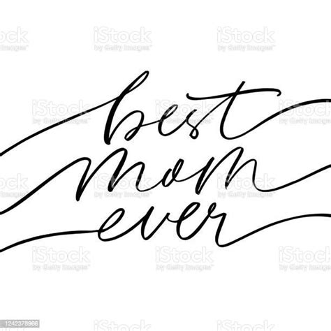 최고의 엄마 브러시로 손으로 쓴 인용 현대 벡터 브러쉬 서예가 번성 0명에 대한 스톡 벡터 아트 및 기타 이미지 0명 1위 검은색 Istock